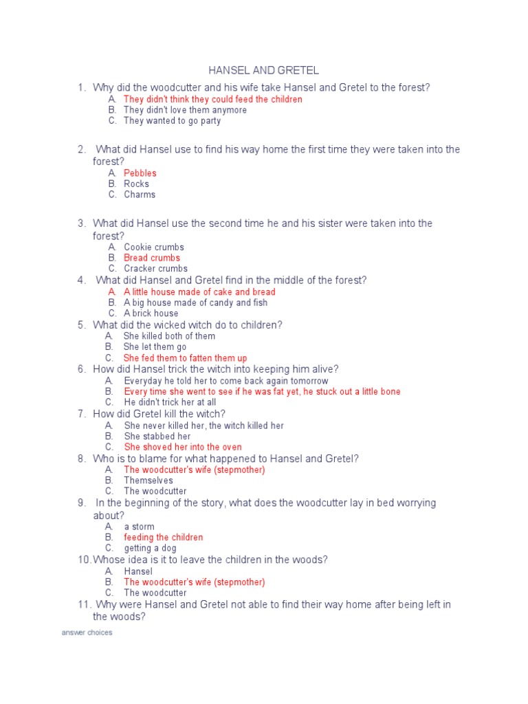 HANSEL AND GRETEL AND OTHER STORIES Essay | PDF | Hansel And Gretel ...