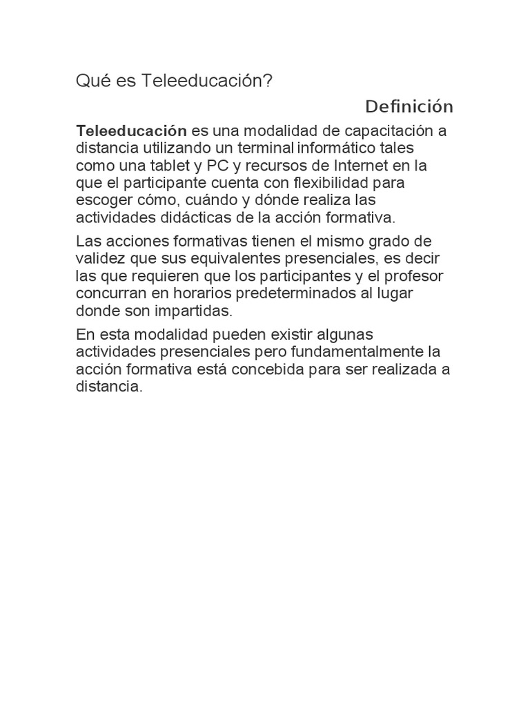 Qué Es Teleeducación | PDF