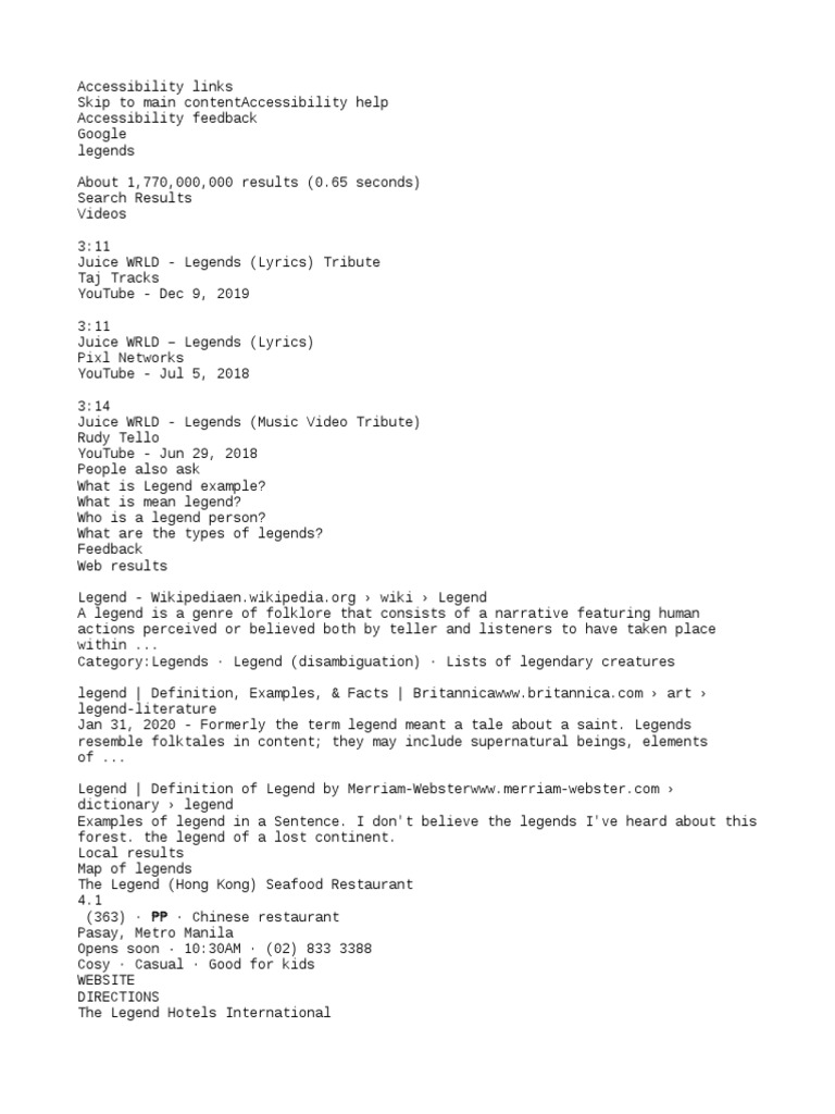 Legends | PDF | Legends | Narrative