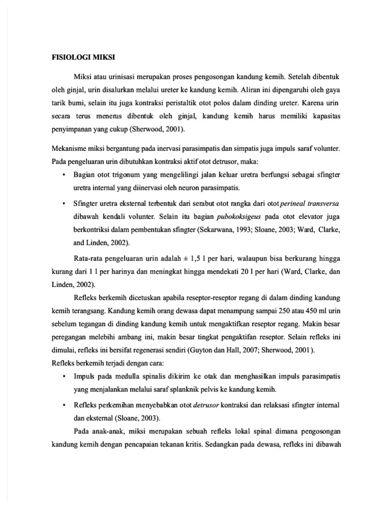Proses Fisiologi Miksi Manusia | PDF