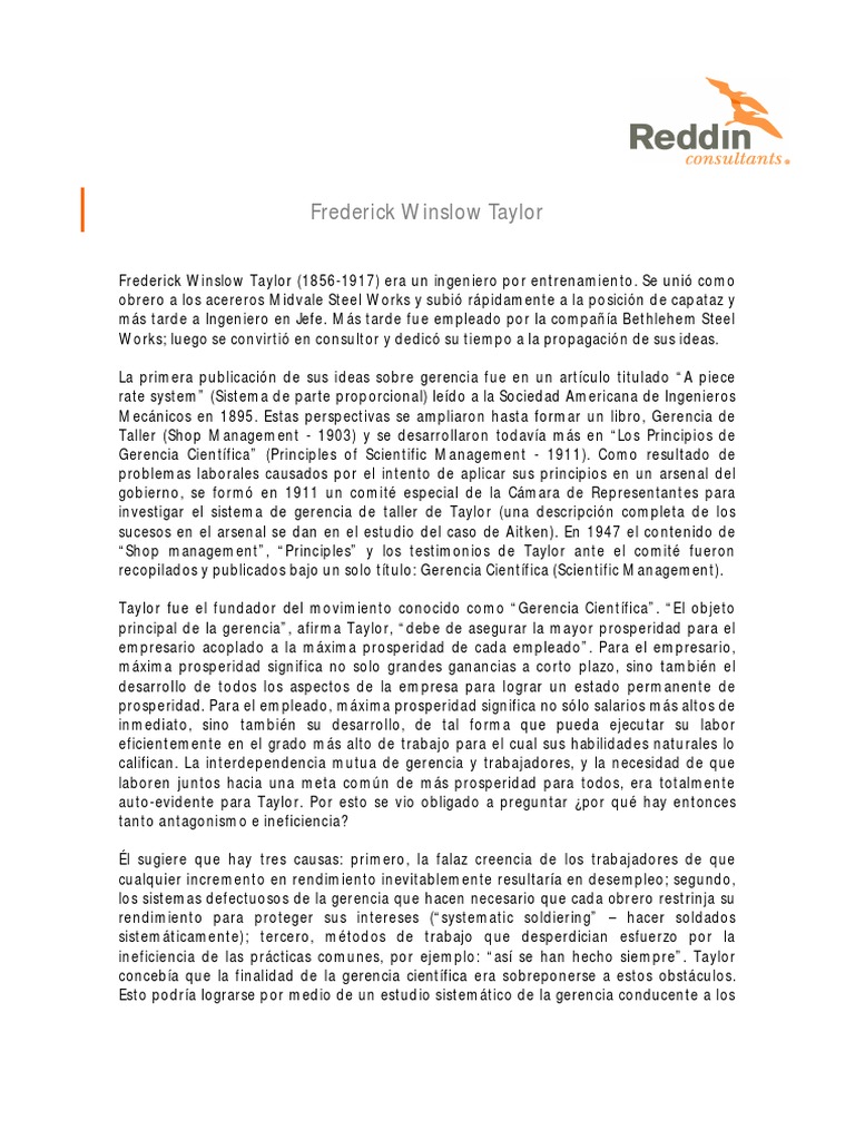 Frederick Winslow Taylor PDF | PDF