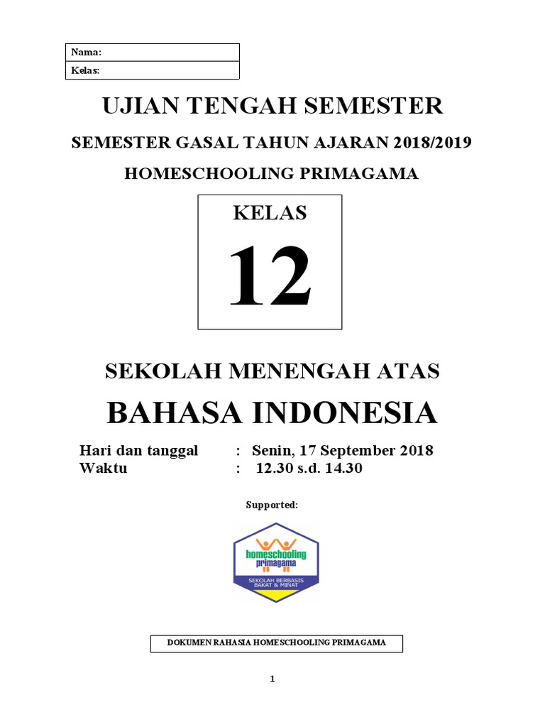 Soal 12 Bahasa Indonesia | PDF | Kajian Bahasa Asing