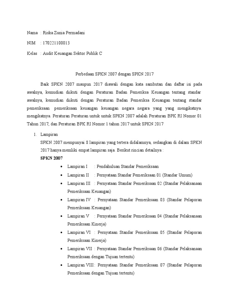 Perbedaan SPKN | PDF | Pengelolaan Keuangan & Uang