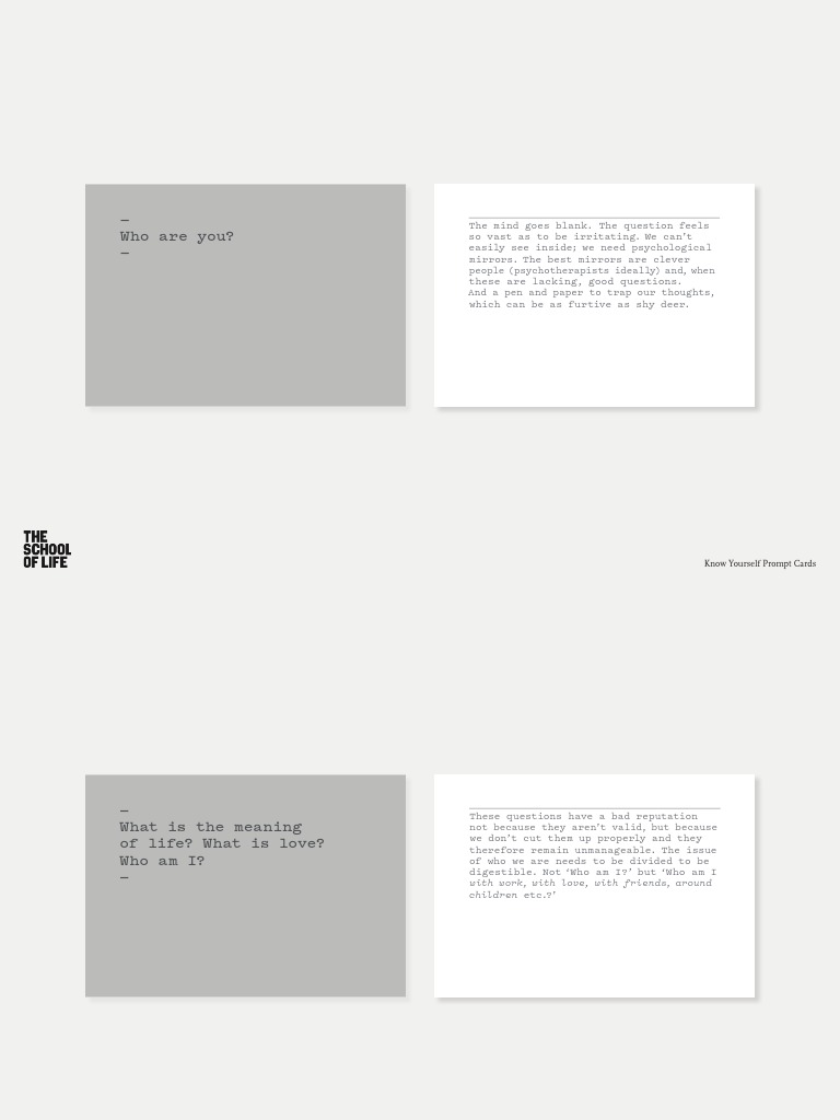 Know Yourself Cards | PDF | Unconscious Mind | Psychology