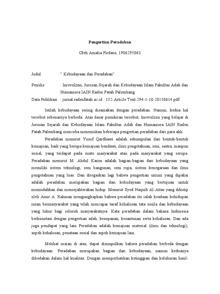 Pengertian Peradaban | PDF