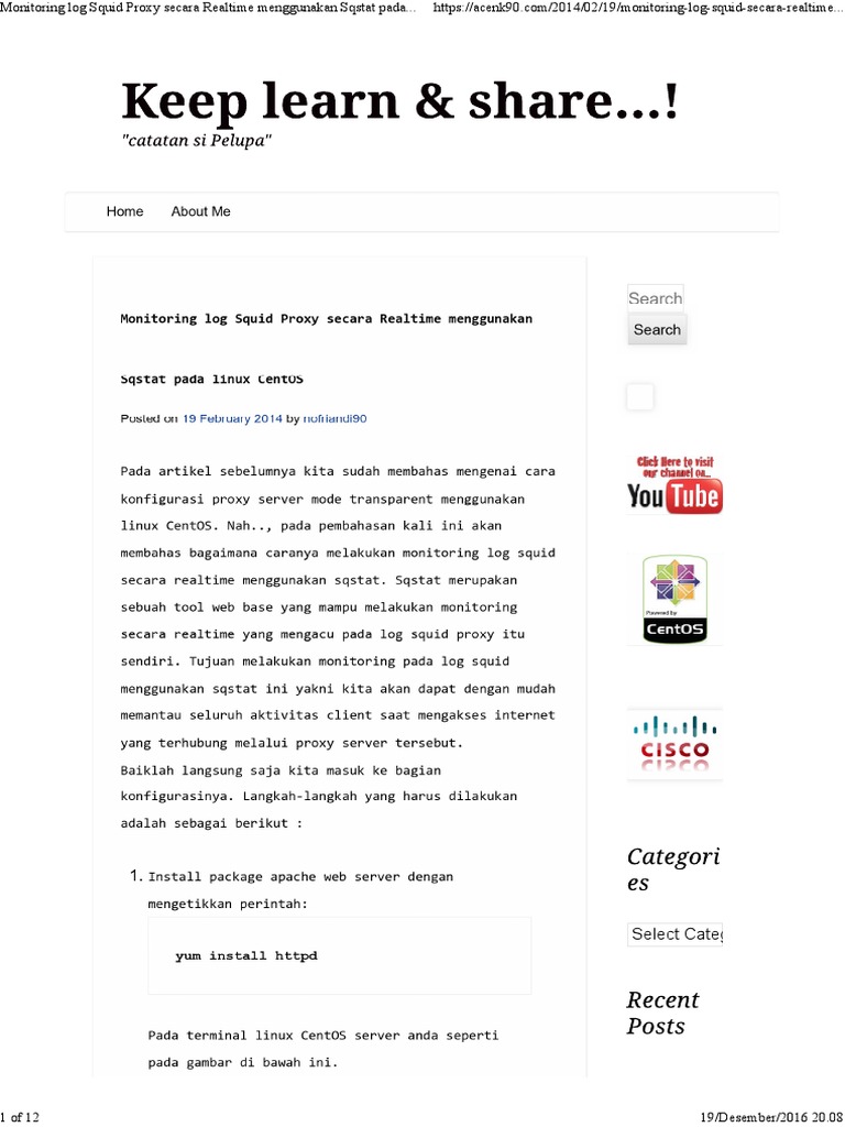 Monitoring Log Squid Proxy Secara Realtime Menggunakan Sqstat Pada ...