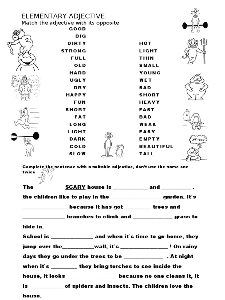 Elementary Adjectives Reading Comprehension Exercises - 37706 | PDF