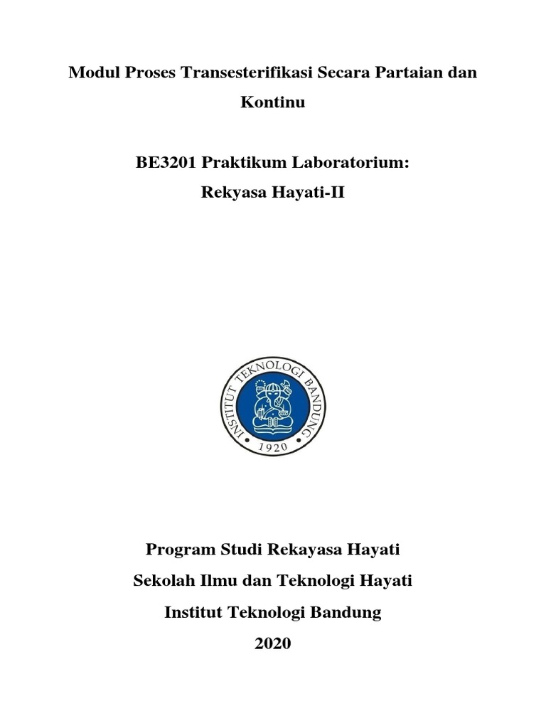 Modul 4 - Transesterifikasi (Revisi) | PDF