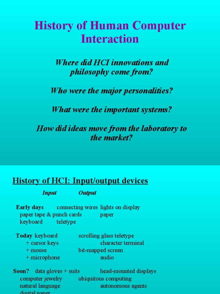 Lect01: History of Human Computer Interaction | PDF | Graphical User ...