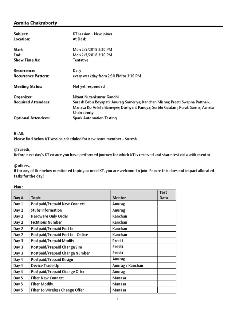 KT Session - New Joiner - Induction PDF | PDF | Telecommunications | Networks