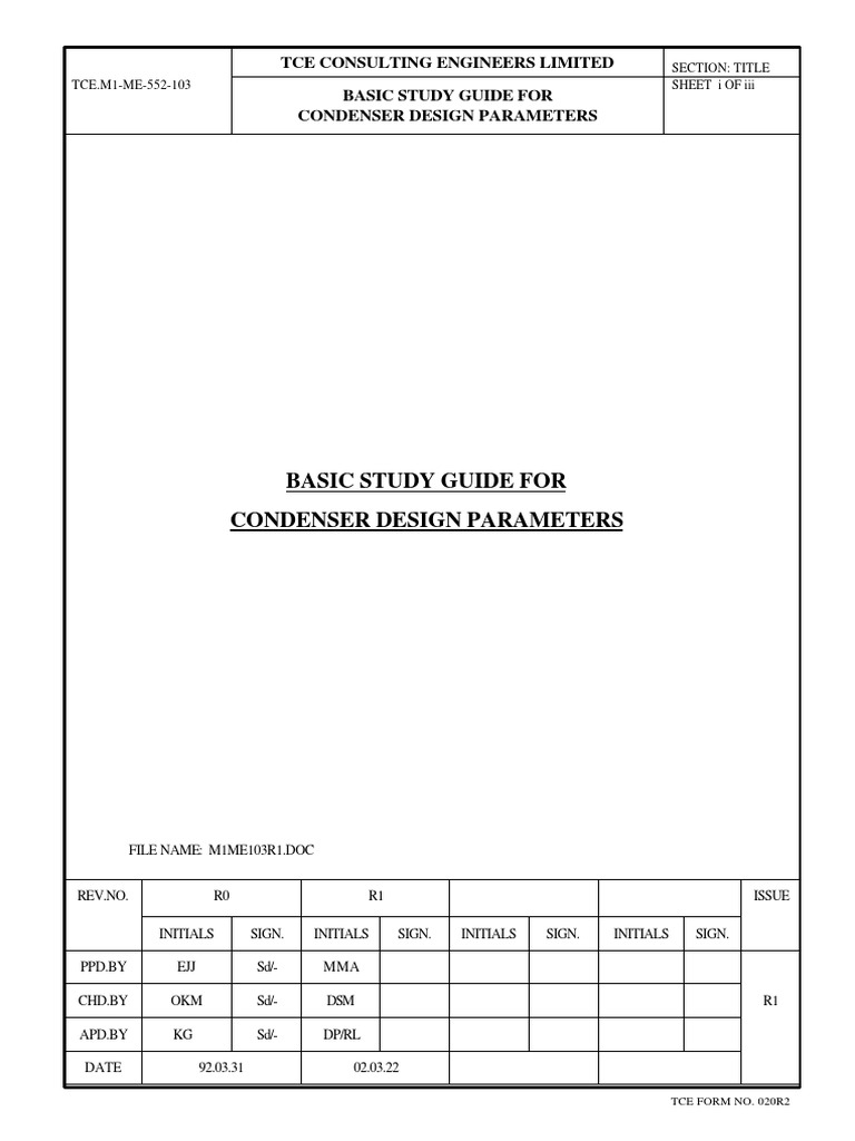 Condenser Design Parameters Guide | PDF | Stainless Steel | Pipe (Fluid ...