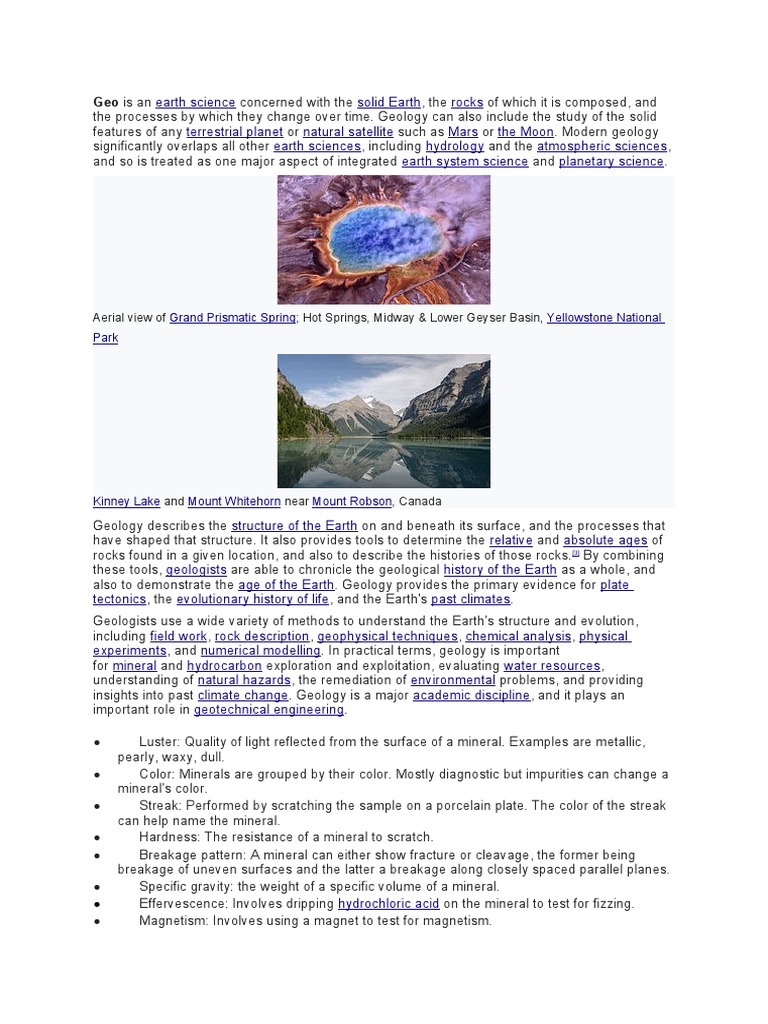 Geology Notes | PDF | Geology | Minerals