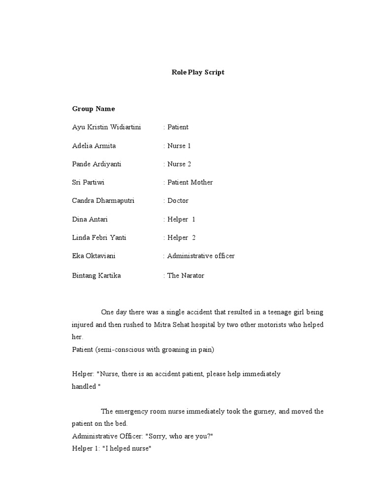 Role Play Script BHS INGGRIS | PDF | Ct Scan | Radiology