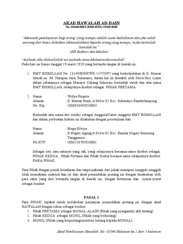 Contoh Akad Hiwalayah | PDF