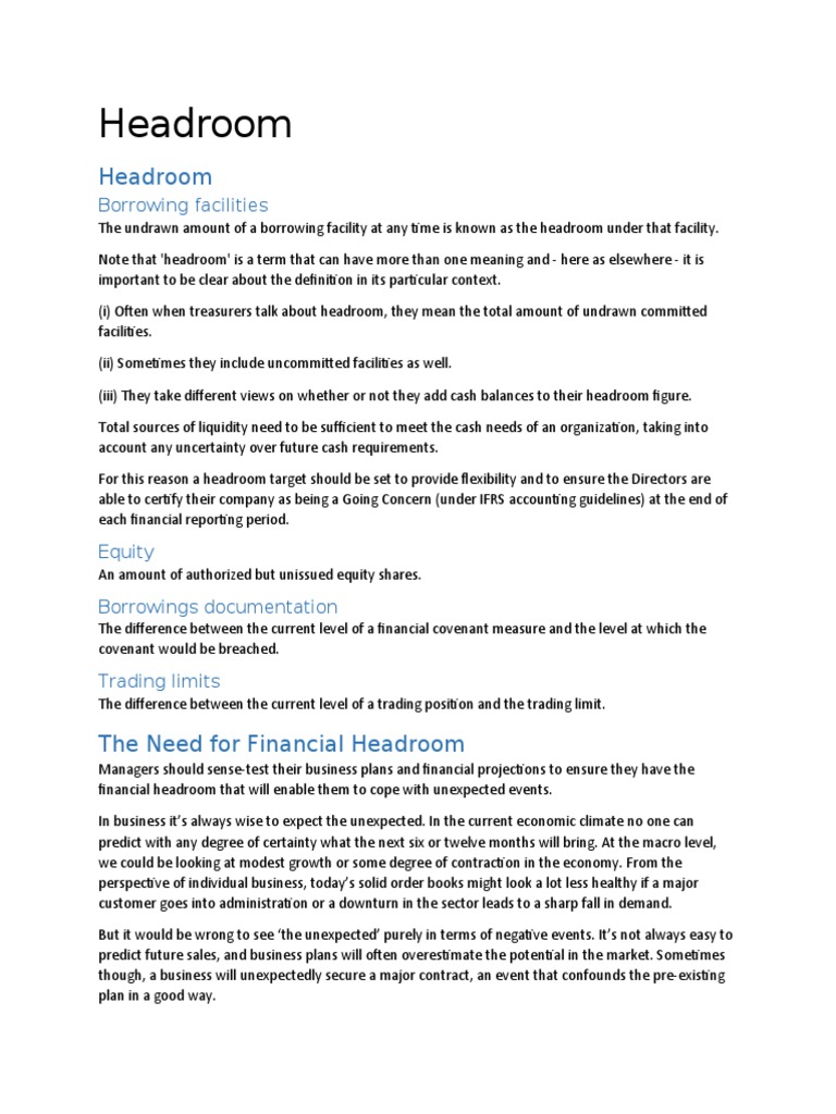 Understanding Financial Headroom | PDF | Going Concern | Economies