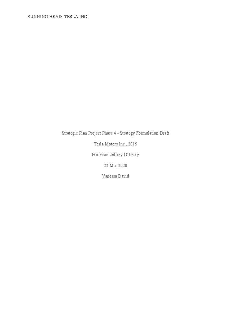 Tesla Inc Executive Summary - Vanessa David | PDF | Nikola Tesla ...