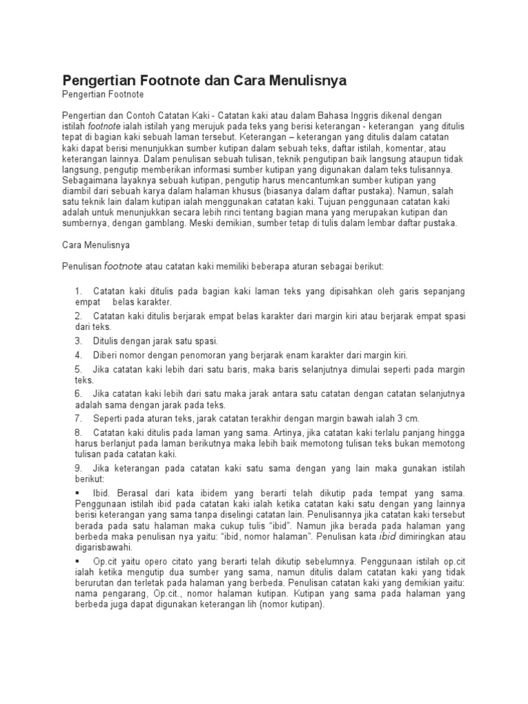 Pengertian dan Aturan Footnote | PDF | Kajian Bahasa Asing | Puisi