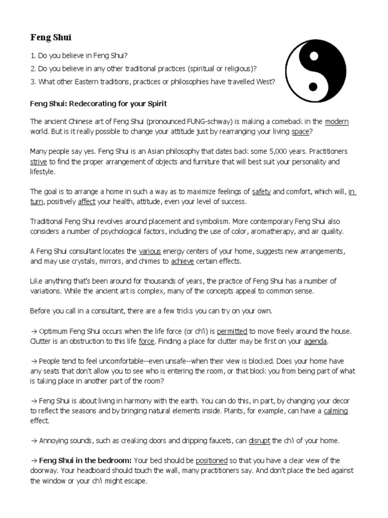 Feng Shui Article Pdf Feng Shui Qi