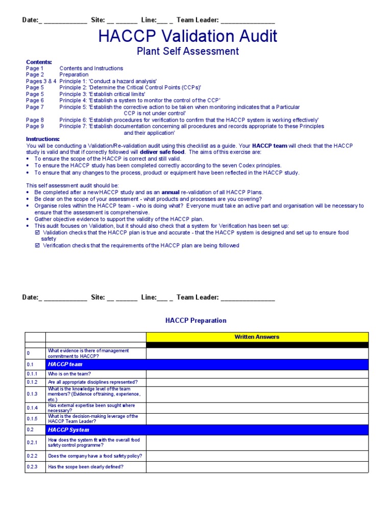 HACCP Validation | PDF | Hazard Analysis And Critical Control Points ...