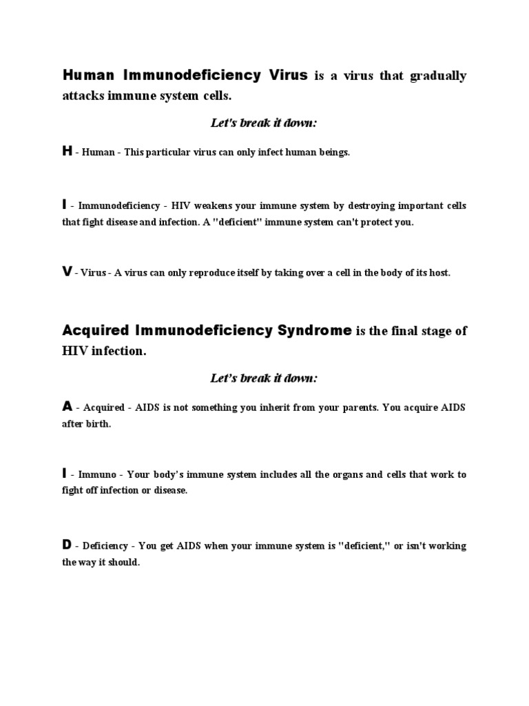 Understanding HIV and AIDS Explained | PDF