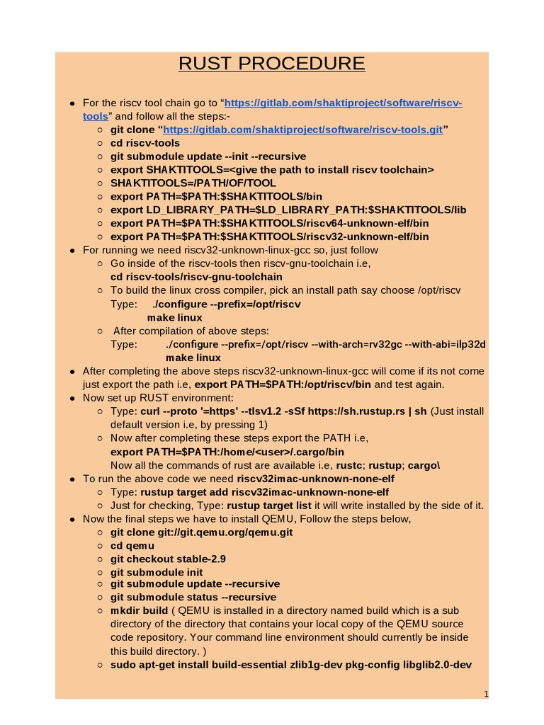 RUST Procedure PDF | PDF | Unix | Computer Engineering