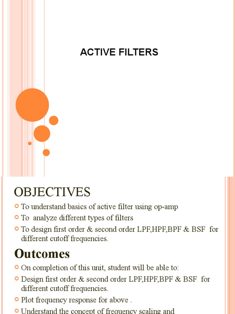 Active Filter Design and Analysis | PDF | Electronic Filter | Low Pass ...