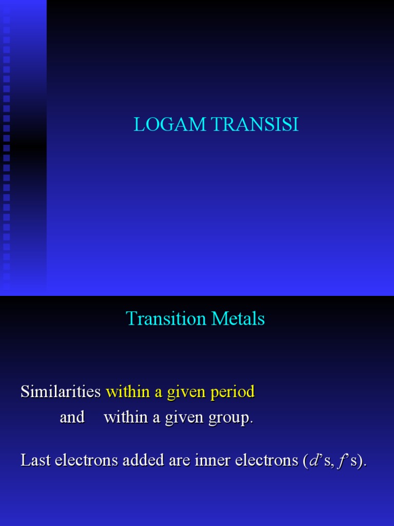 Unsur Golongan Transisi | PDF | Transition Metals | Atoms