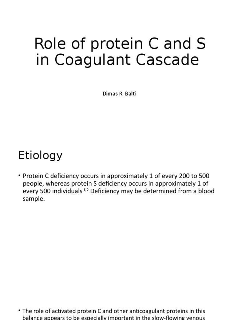Protein C and S in Coagulation Cascade | PDF | Coagulation | Body Fluids