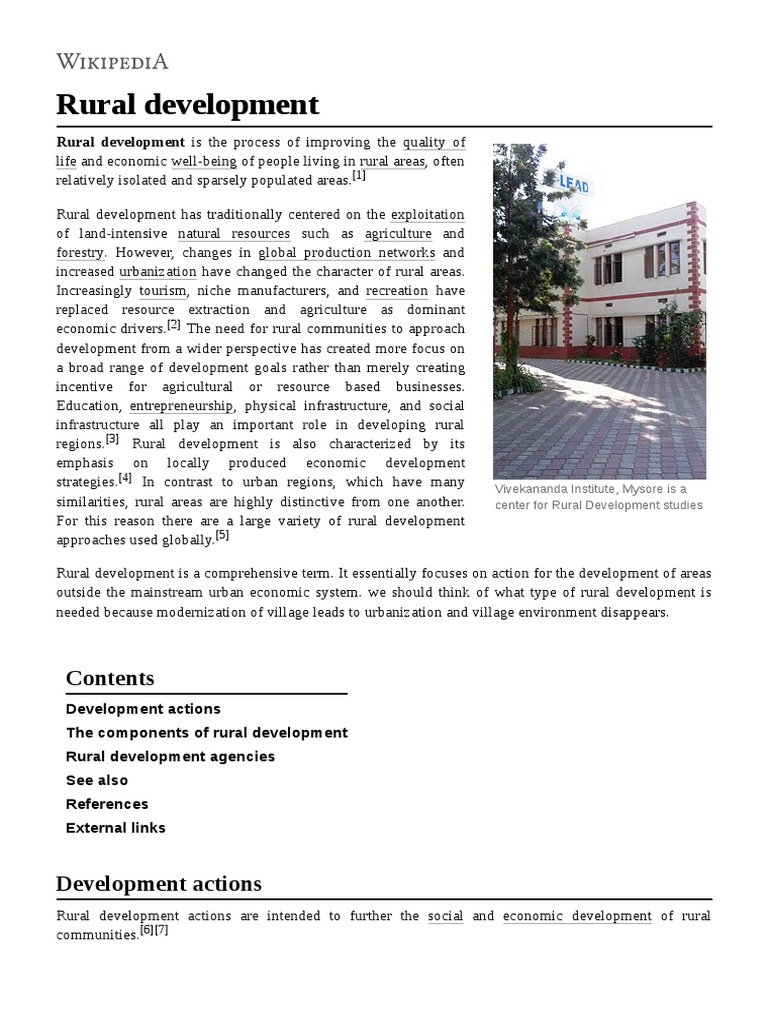 Rural Development PDF | PDF | Rural Development | Economic Development