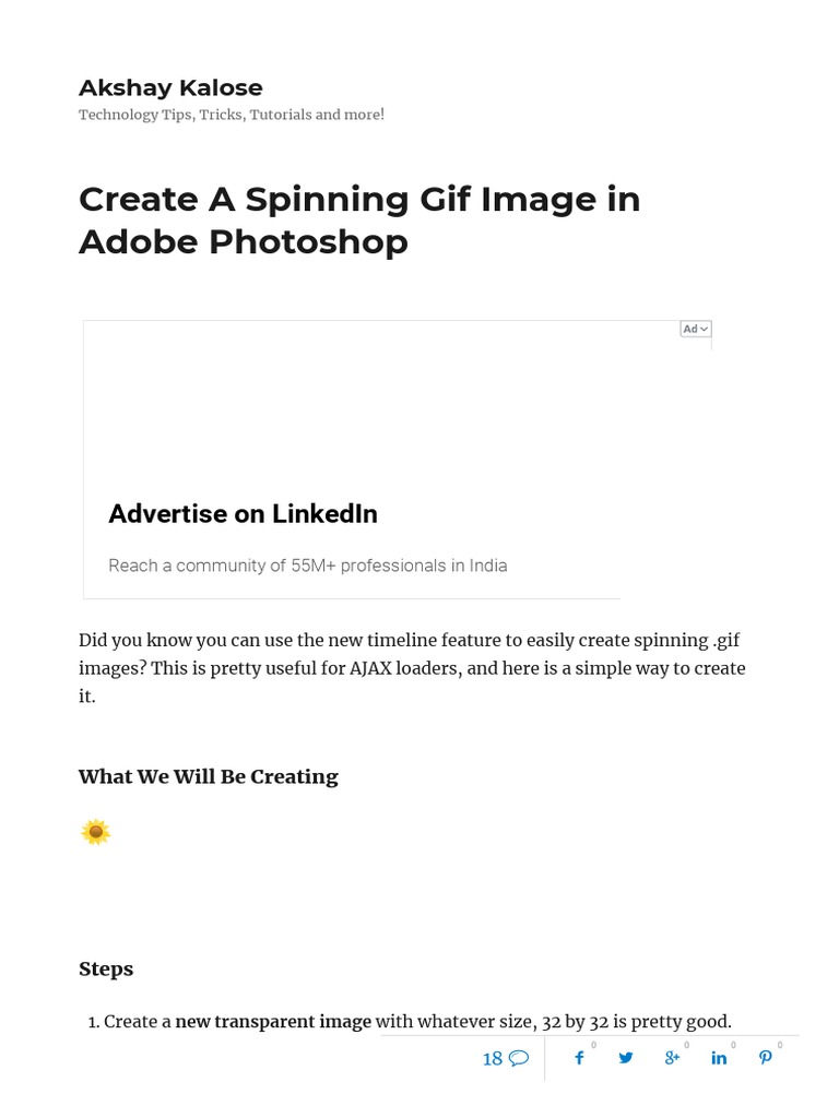 Create a Spinning GIF in Photoshop | PDF | Adobe Photoshop | Media ...