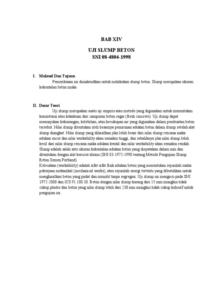 Laporan Slump Test | PDF