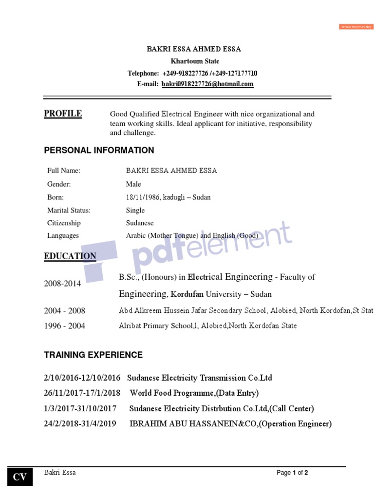 Bakri CV PDF | PDF