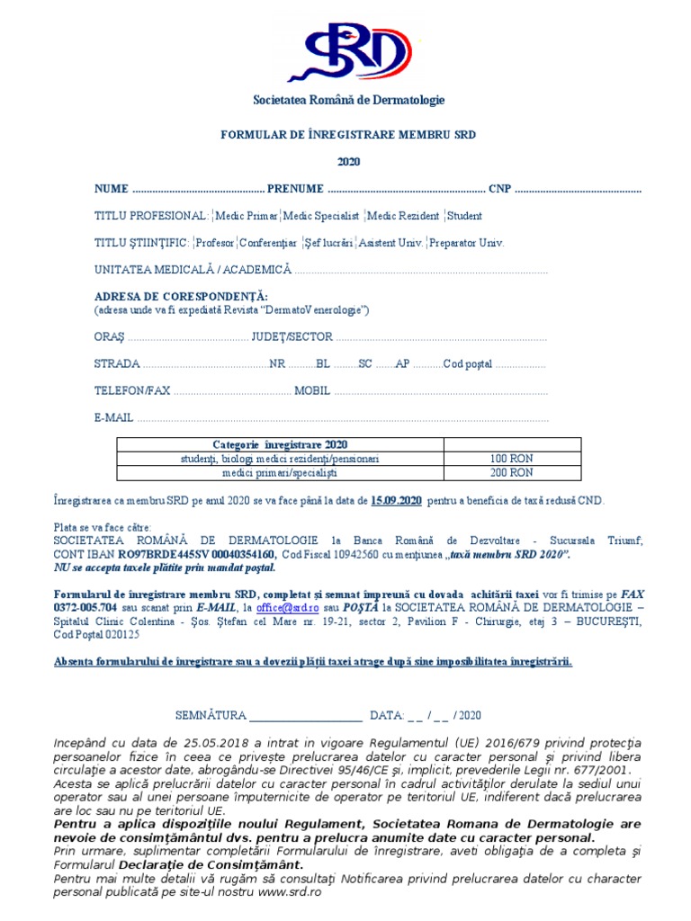 Formular Inscriere SRD | PDF