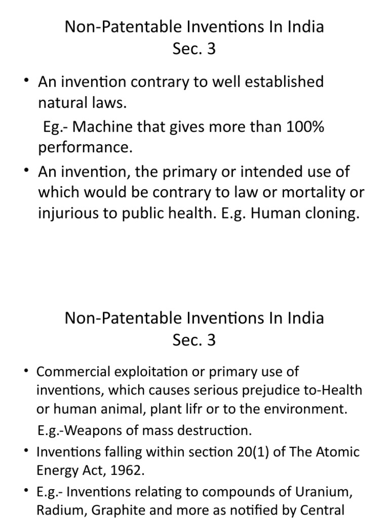 Non-Patentable Inventions in India | PDF