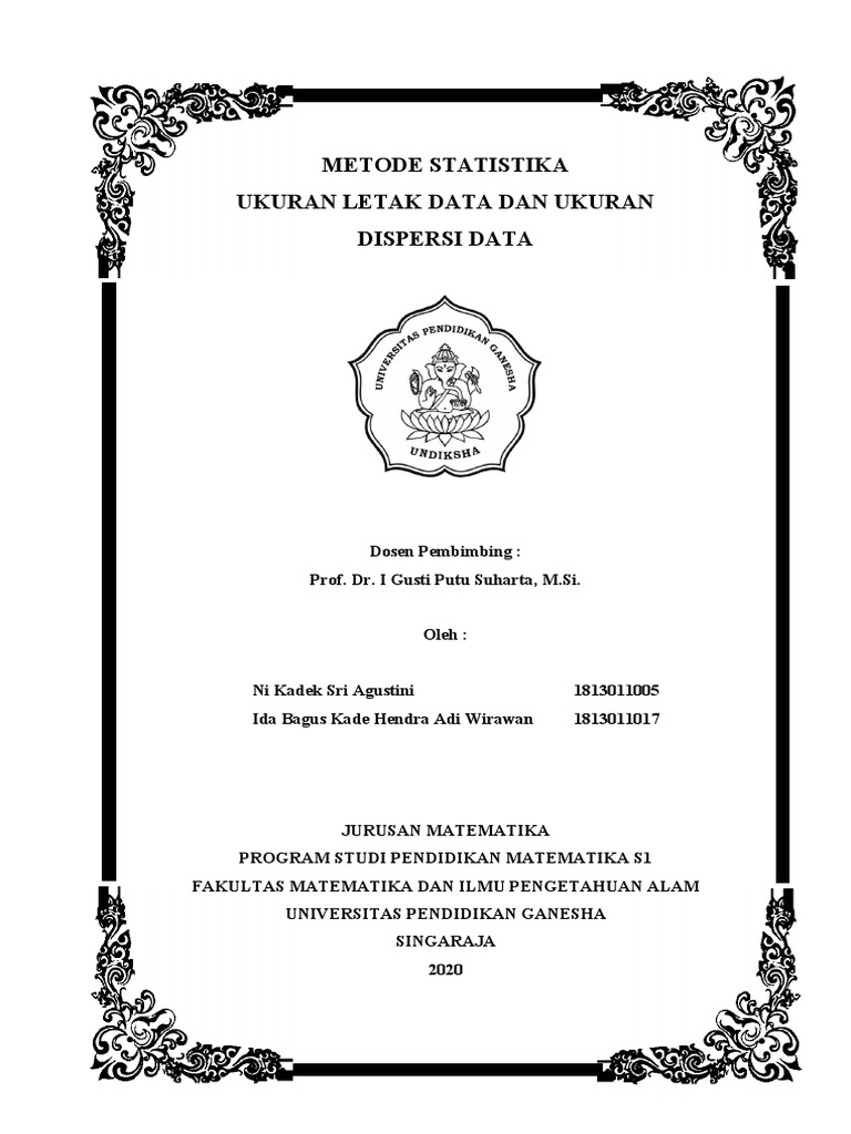 Kelompok 3 (Ukuran Letak Data Dan Ukuran Dispersi) | PDF