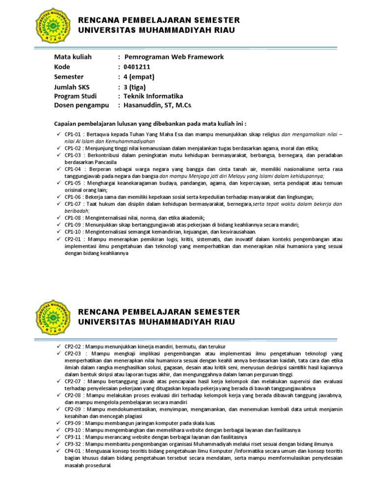 RPS Pemrograman Framework | PDF