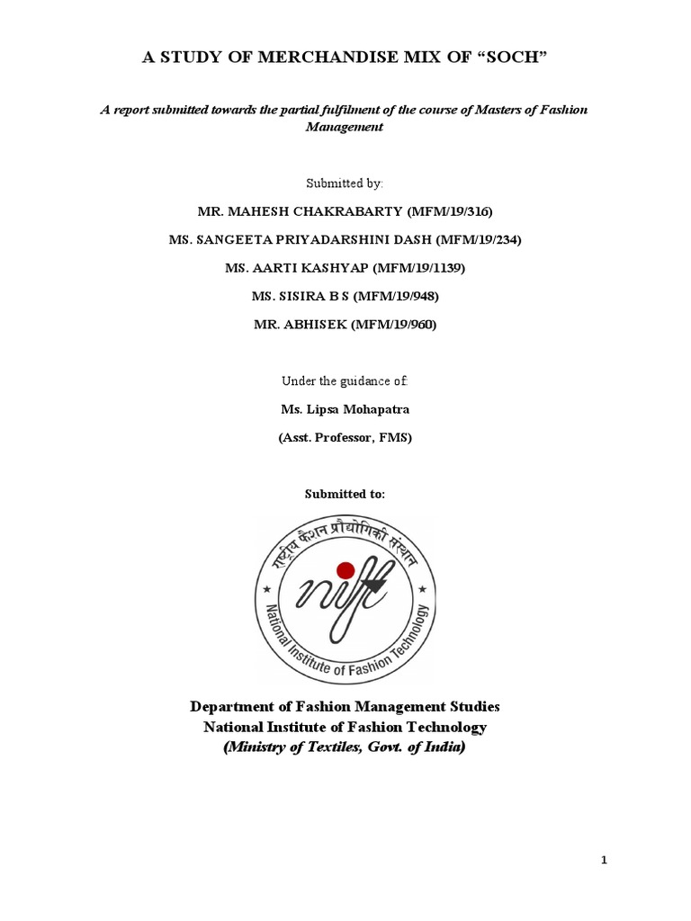 SOCH-Merchandise Mix | PDF | Merchandising | Retail
