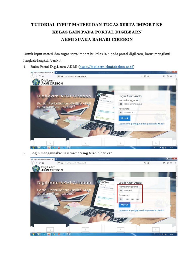 TUTORIAL INPUT MATERI DAN TUGAS SERTA IMPORT KE KELAS LAIN PADA PORTAL ...