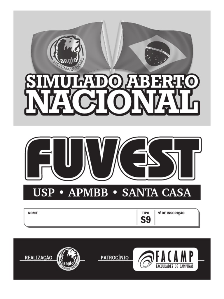 Simulado Aberto Nacional - FUVEST | PDF | Fonte hidrotermal | Brasil
