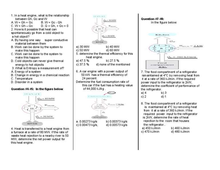 Thermo Pre Test | PDF | Heat | Watt