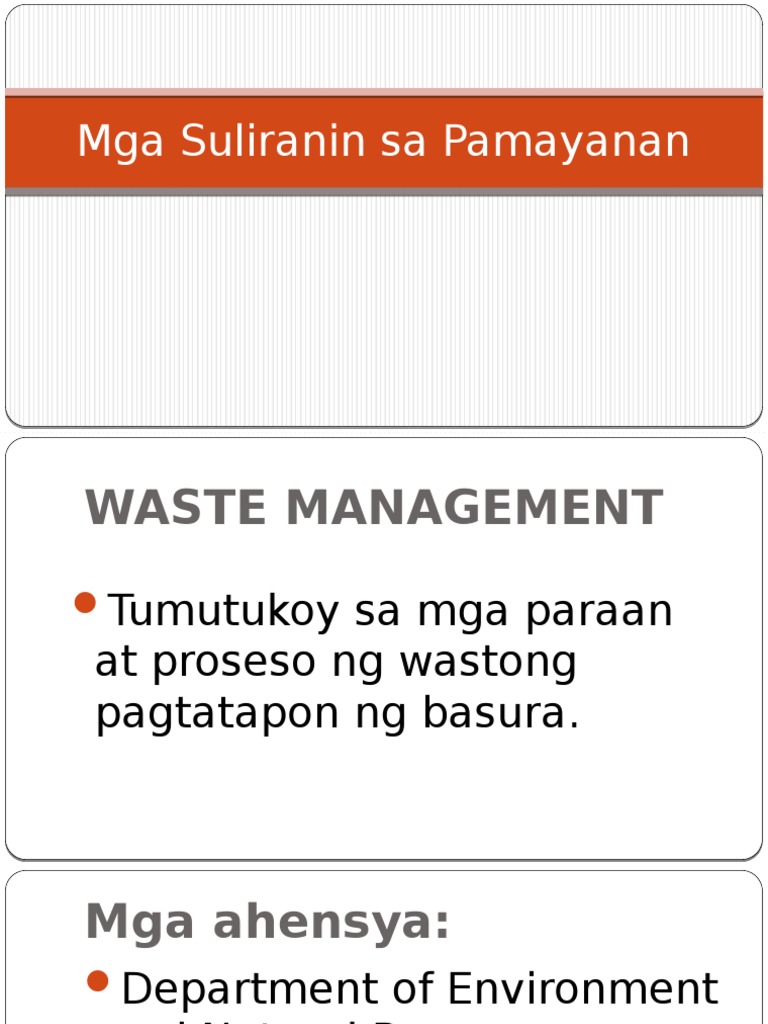 Mga Suliranin Sa Pamayanan | PDF