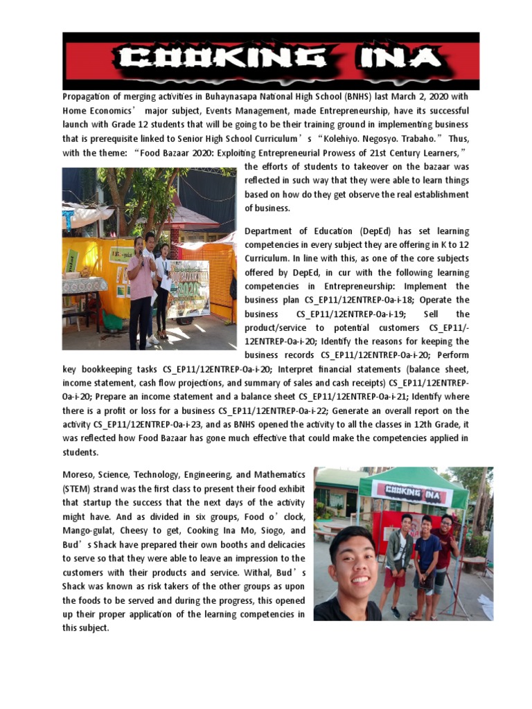 Narrative Report Business | PDF | Entrepreneurship | Curriculum