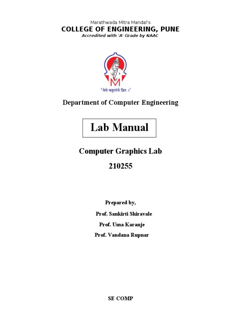 Lab - Manual - CG Final | PDF | 2 D Computer Graphics | Engineering