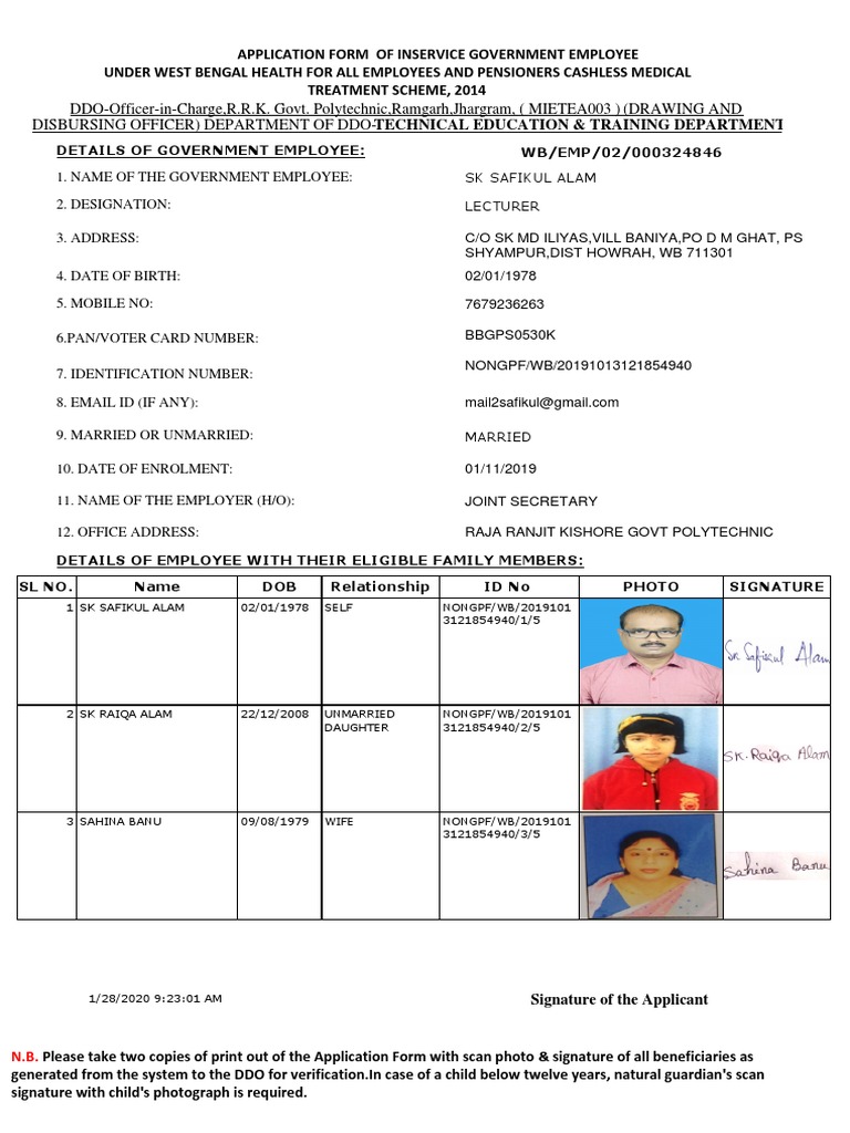 Application Form Cashless PDF | PDF | Government And Personhood | Government