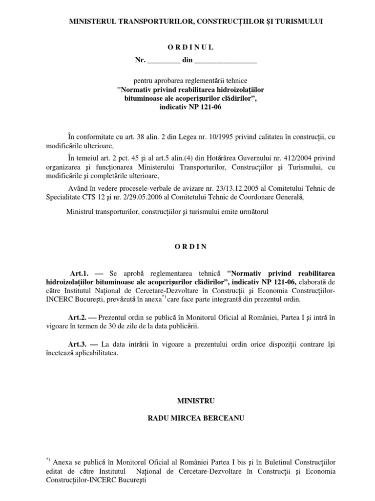 Ordin NP 121-06 PDF | PDF