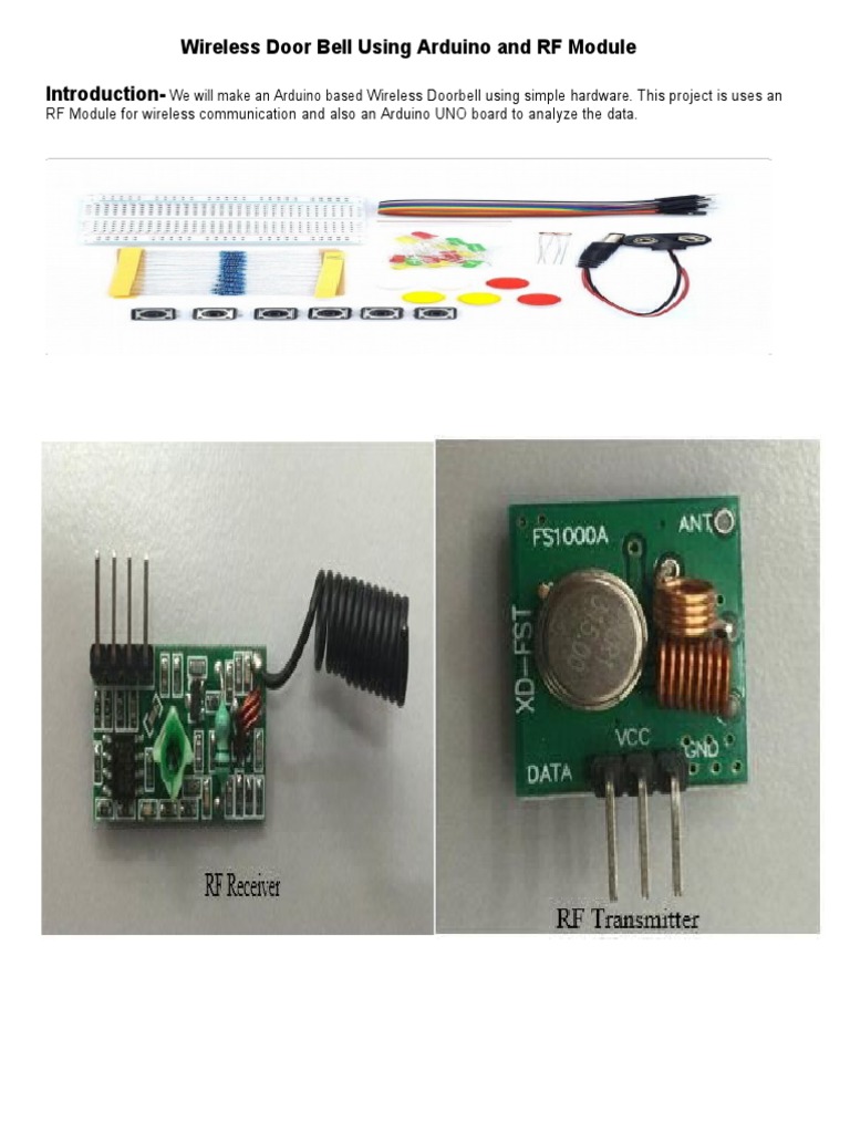Door Bell System Using Arduino and RF Module | PDF | Transmitter | Radio