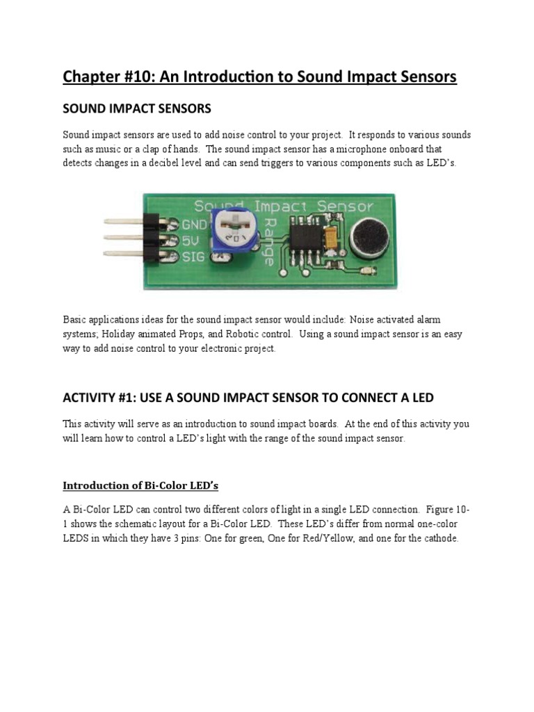 Chapter #10: An Introduction To Sound Impact Sensors | PDF | Resistor ...
