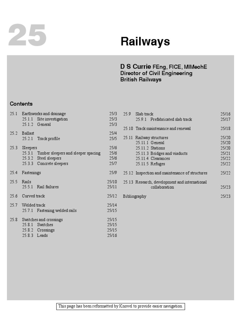 Civil Eng Railway PDF | PDF | Track (Rail Transport) | Drainage