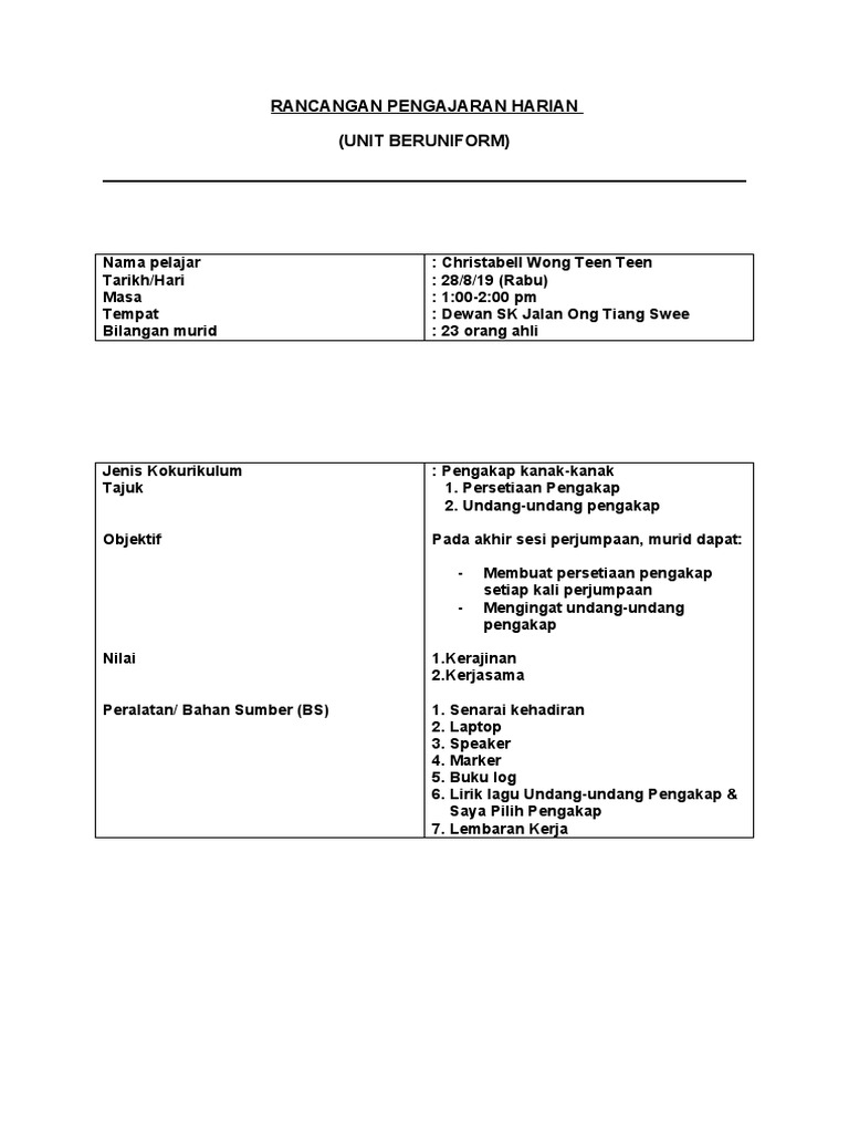 Rancangan Pelaksanaan Aktiviti Kokurikulum | PDF