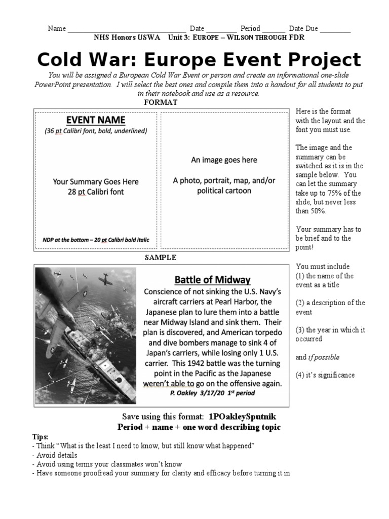 Cold War Event PPT Instructions | Download Free PDF | Aftermath Of ...